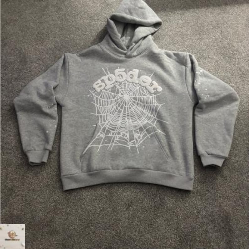 Heather Grey Sp5der Hoodie Streetwear Graphic Pullover Unisex ...