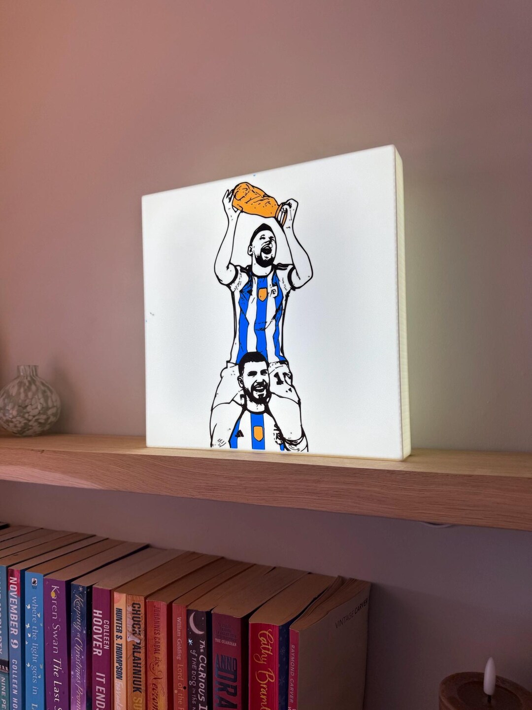 Messi World Cup Light Box – LED Football Art Lamp, Fan Décor, Man Cave ...