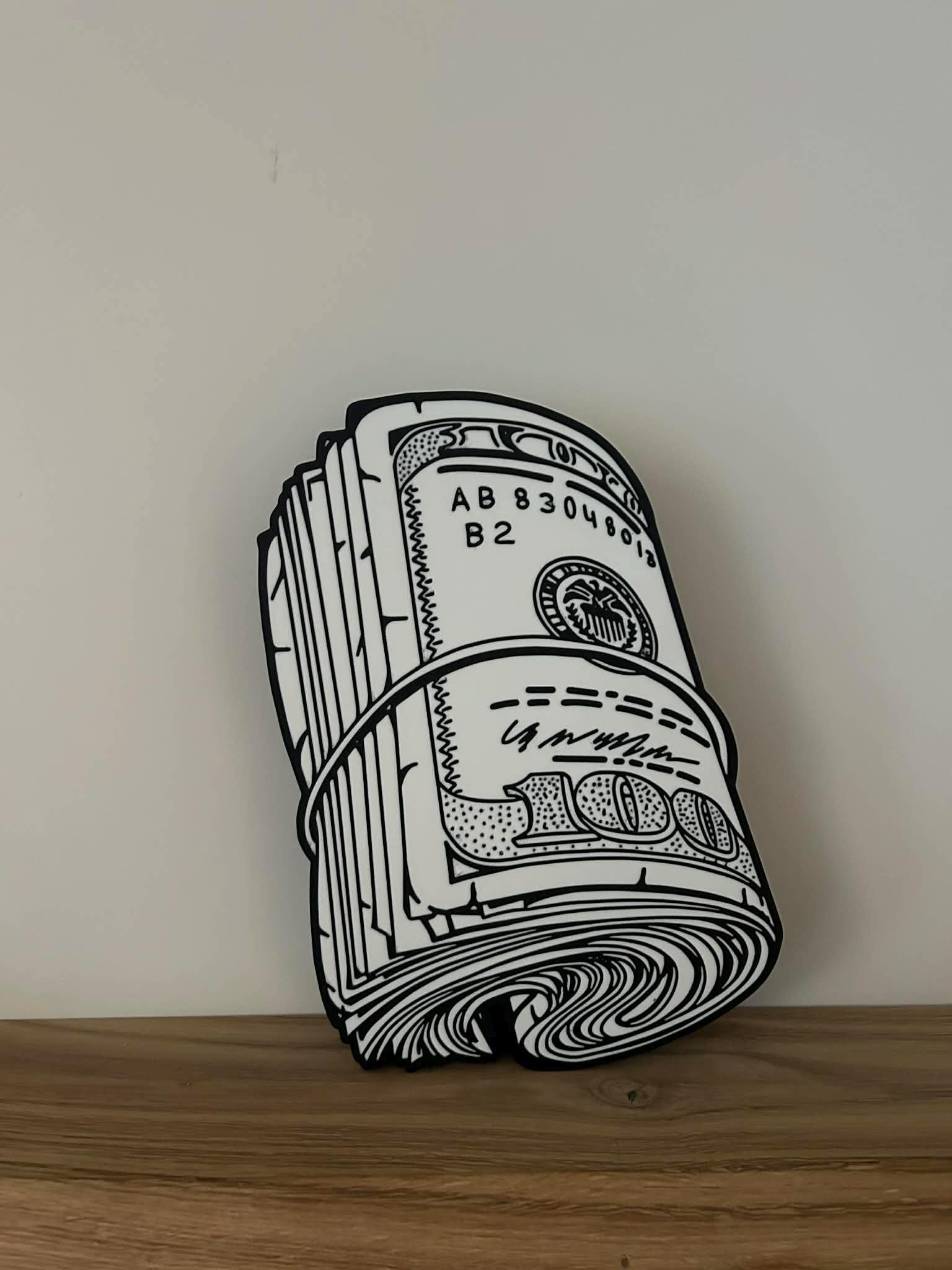 Tattoo Inspired Dollar Bill Roll Lightbox, Unique LED Illuminated Money ...