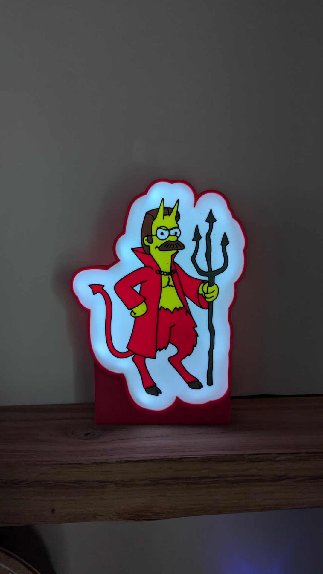 Devil Ned Flanders Lightbox – Simpsons Inspired LED Decor • Night Lamp ...