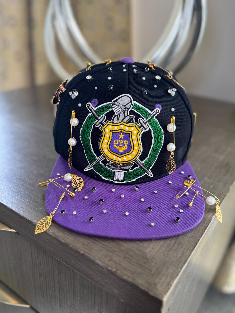 Omega Psi Phi – the Bruhz RQQ Pin Leaves Statement Snapback - Etsy