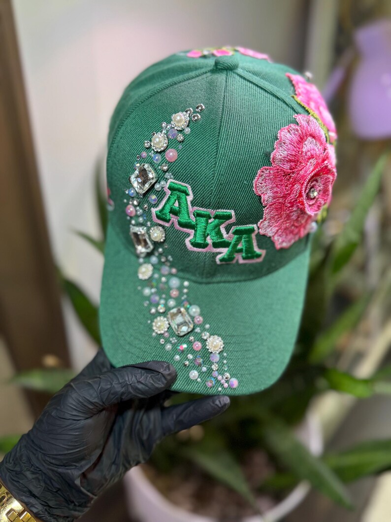 Alpha Kappa Alpha – the Ivy Rose Signature Bling Fitted Hat - Etsy