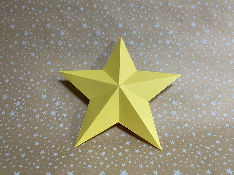 3D Star Papercraft PDF Template | Christmas & Holiday Decoration | Low ...