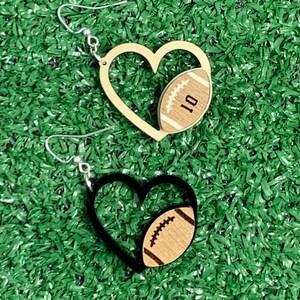 Football Heart Earrings Laser Cut File: SVG Glowforge Pattern (digital ...