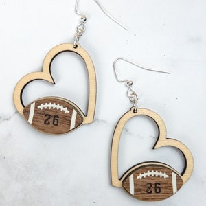 Football Heart Earrings SVG File | Laser Cut Sports Jewelry for ...