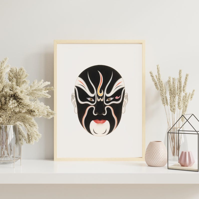 Chinese Opera Mask Art Prints: Traditional Wall Decor (digital Download ...