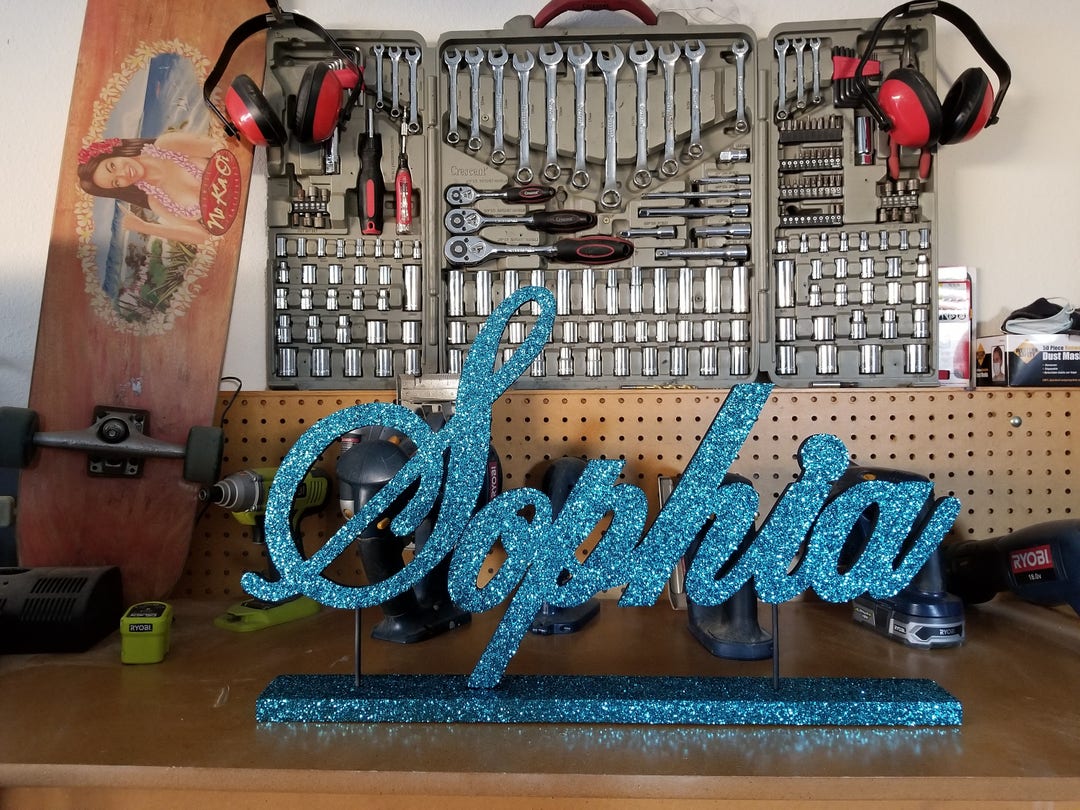 Glitter Name Large-custom Wood Name, Nursery, Birthday, Centerpiece - Etsy