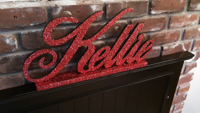 Custom Glitter Names From Wood | Etsy