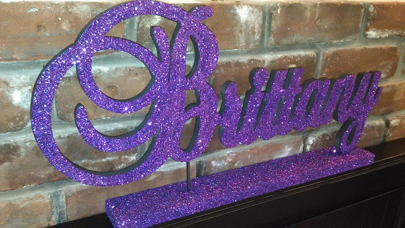 Custom Glitter Names From Wood | Etsy