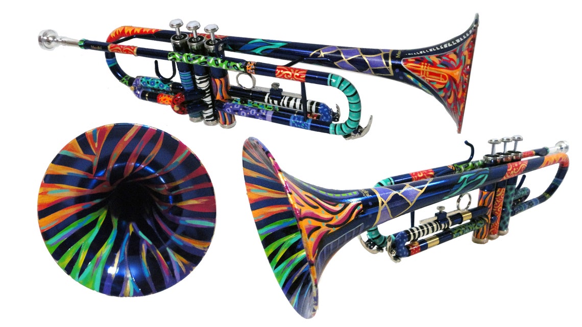Colorful Trumpet Hand Painted Trumpet Musical Instrument | Etsy