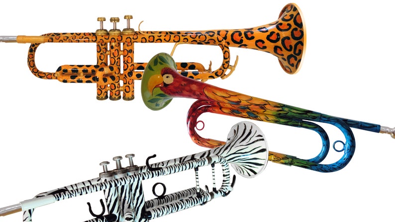 Colorful Trumpet Hand Painted Trumpet Musical Instrument - Etsy