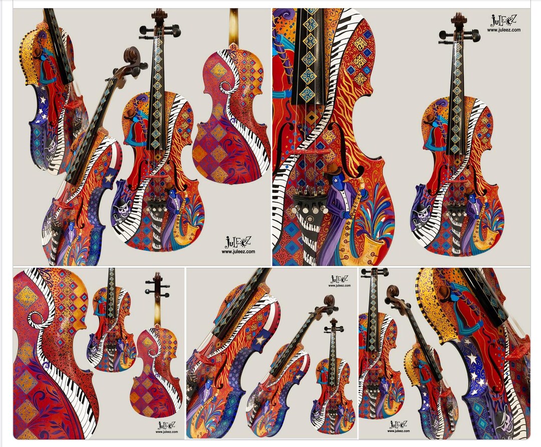 Painted Violin, Colorful Violin, Custom Painted Violin, Violinist Gift ...