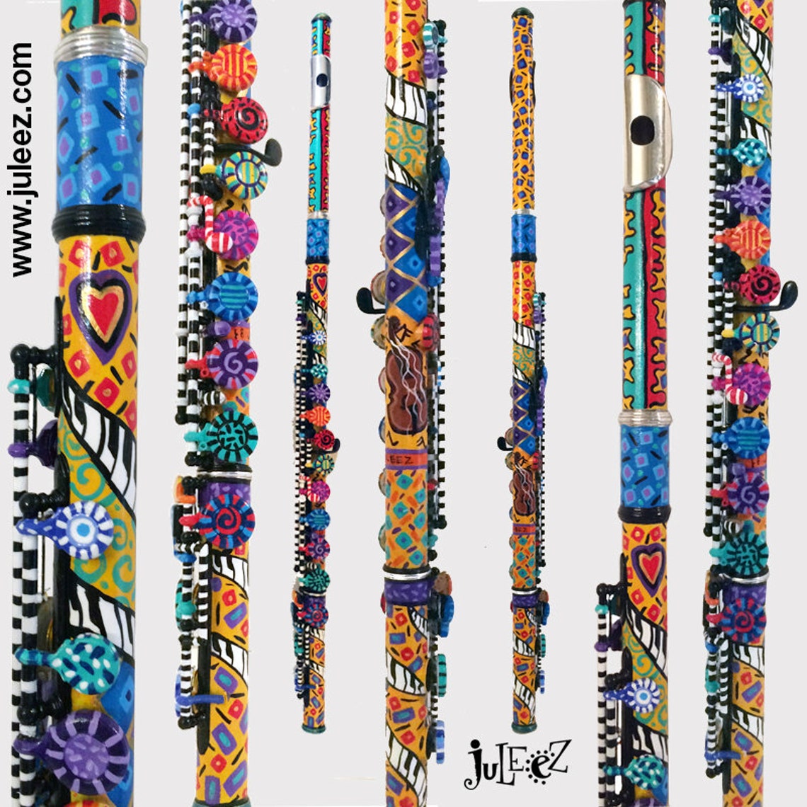 Hand Painted Flute, Colorful Flute, Custom Painted Flute, Flute Musical ...