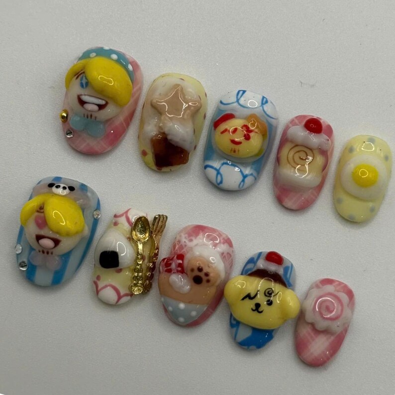 Cute Kawaii Anime Chef Press on Nails – Cute Anime Character 3D Nail ...