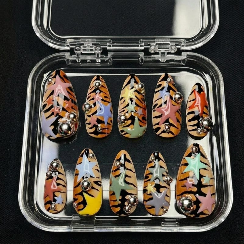 Y2k Animal Print Nail - Etsy
