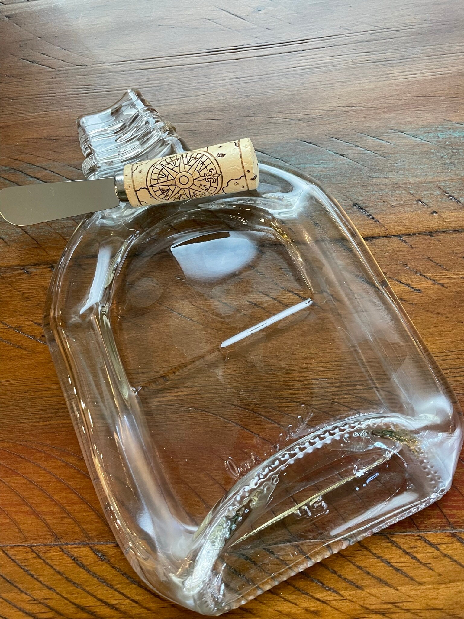 Slumped Whiskey Bottle Cheese Plate Bar Décor - Etsy