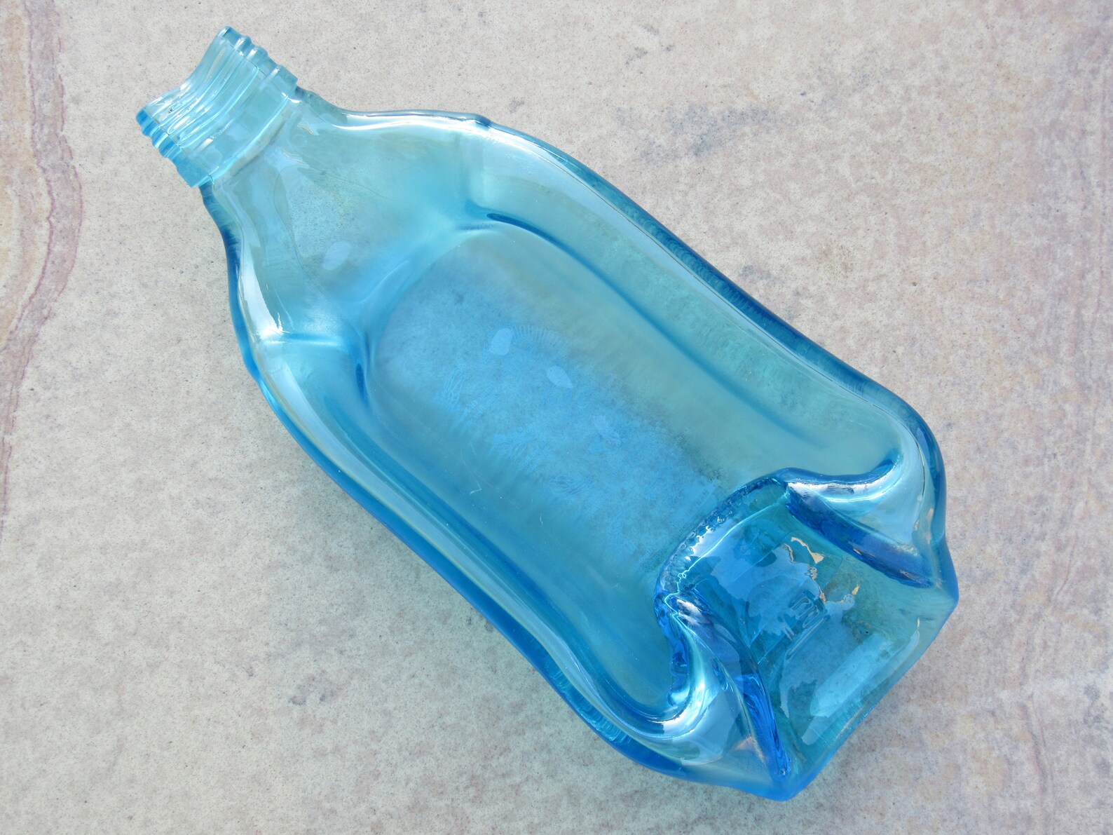 Blue Appetizer Plate or Bar Plate Made From a Recycled Gin Bottle - Etsy