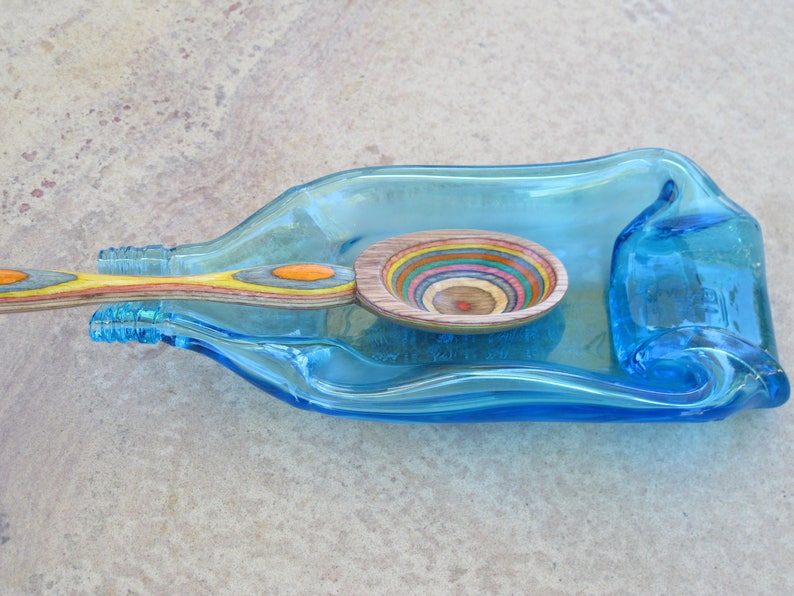 Blue Appetizer Plate or Bar Plate Made From a Recycled Gin Bottle - Etsy