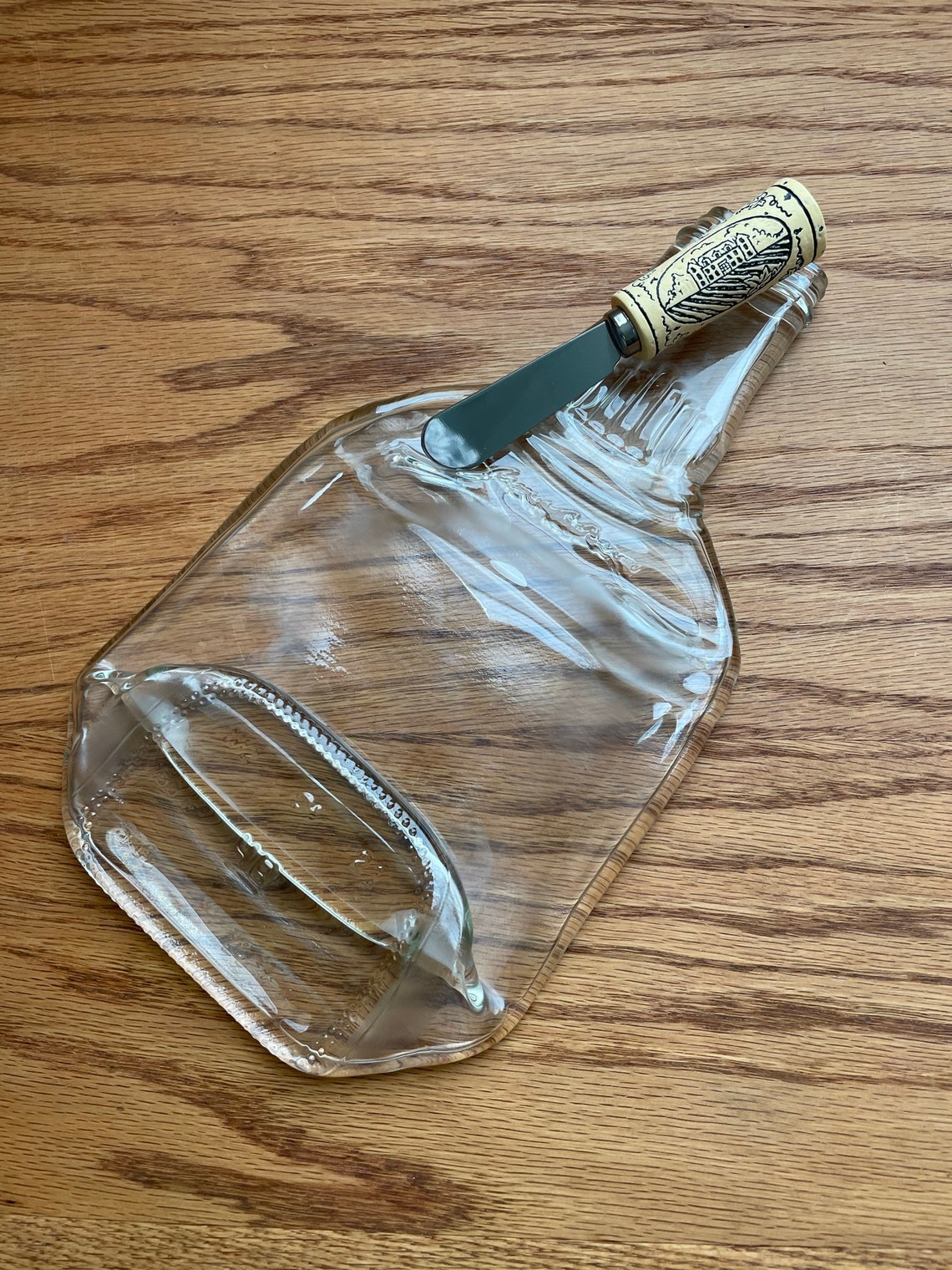 Slumped Whiskey Bottle Cheese Plate Bar Décor - Etsy