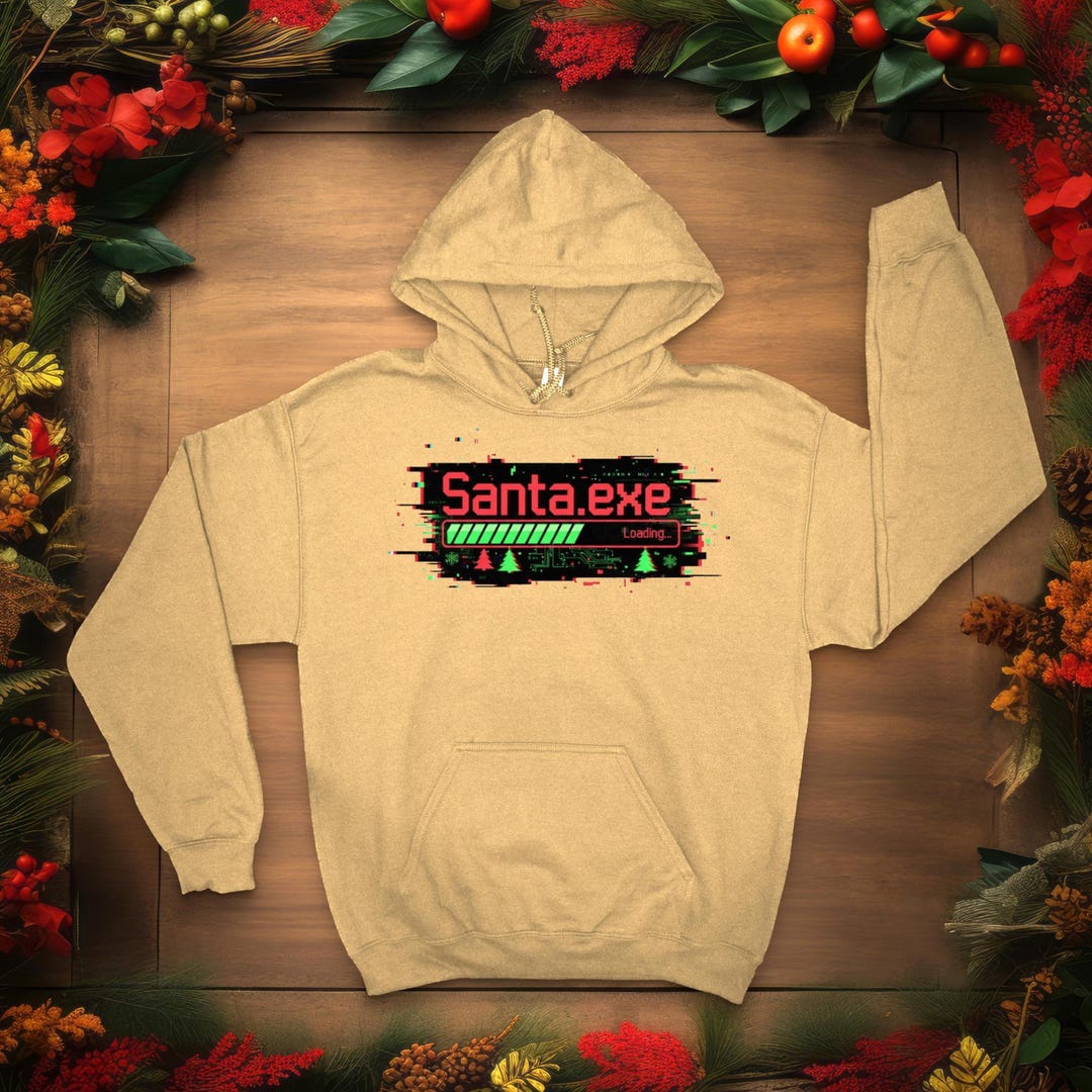 Funny Santa.exe Loading Christmas Sweatshirt, Retro Gamer Xmas Gift Top ...