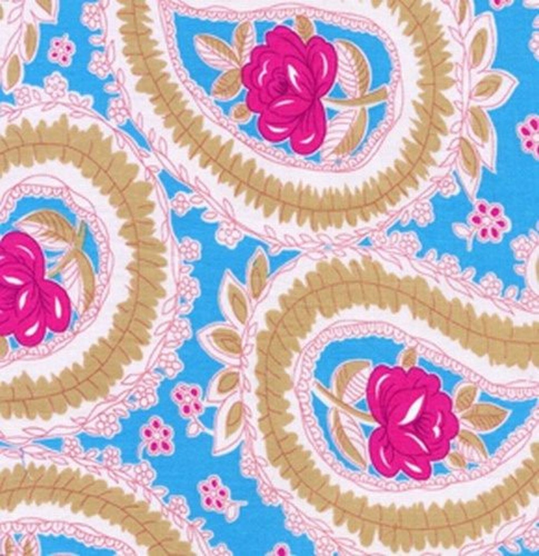 1 Fat Quarter SO ST CROIX Lee Paisley Shabby Rose Ferns Pink Jennifer ...