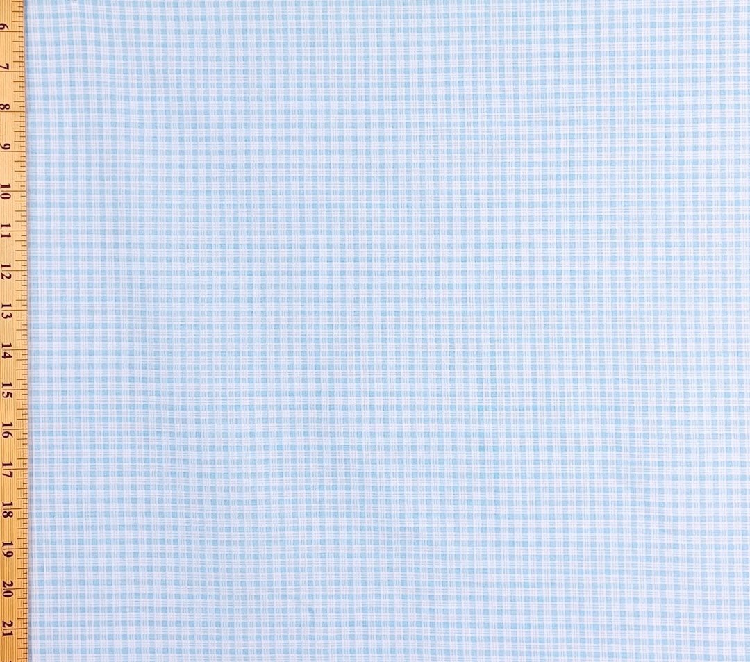 1 Yard Country BABY BLUE PLAID English Cottage Shabby Chic Nursery ...