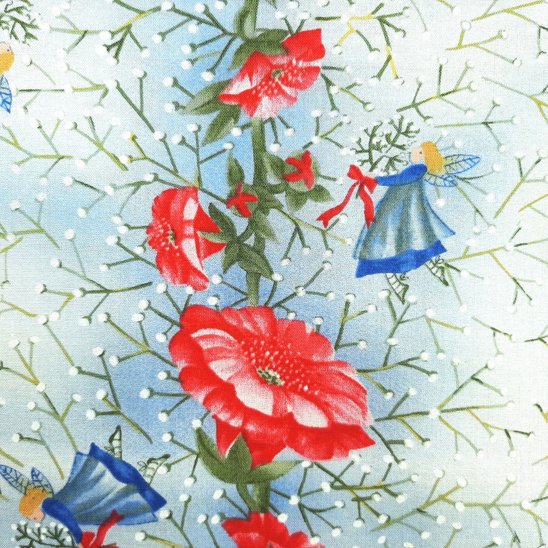 1 Meter Fee Blumen & Schleierkraut Mohn Rose Baby Blau Rosa Engel ...