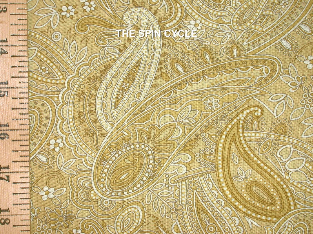 1/2YD Amy Butler GINGER BLISS Subtle Paisley Bright Pastels Gold Cream Free Spirit Westminster ...