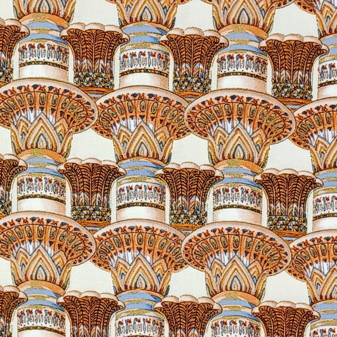 1 Yard EGYPTIAN COLUMNS Ancient Egypt Architecture Hieroglyphics Palm ...