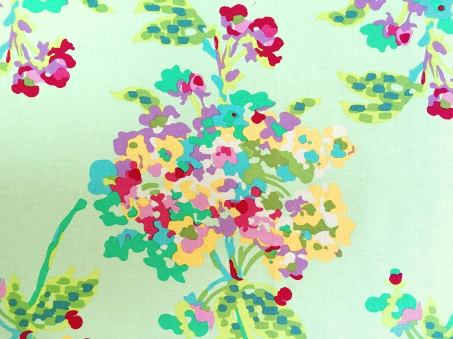 1 Yard Amy Butler LOVE WATER BOUQUET Ab51 Mint Bright Pastels Modern ...