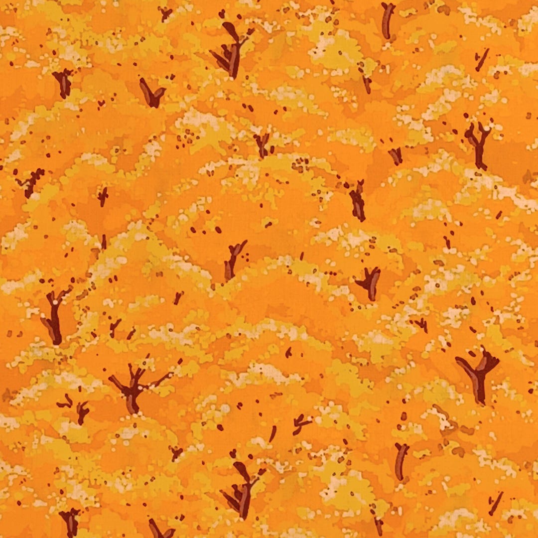 1 Yard ELECTRIC AUTUMN TREES A Quilt for All Seasons Brilliant Yellow ...
