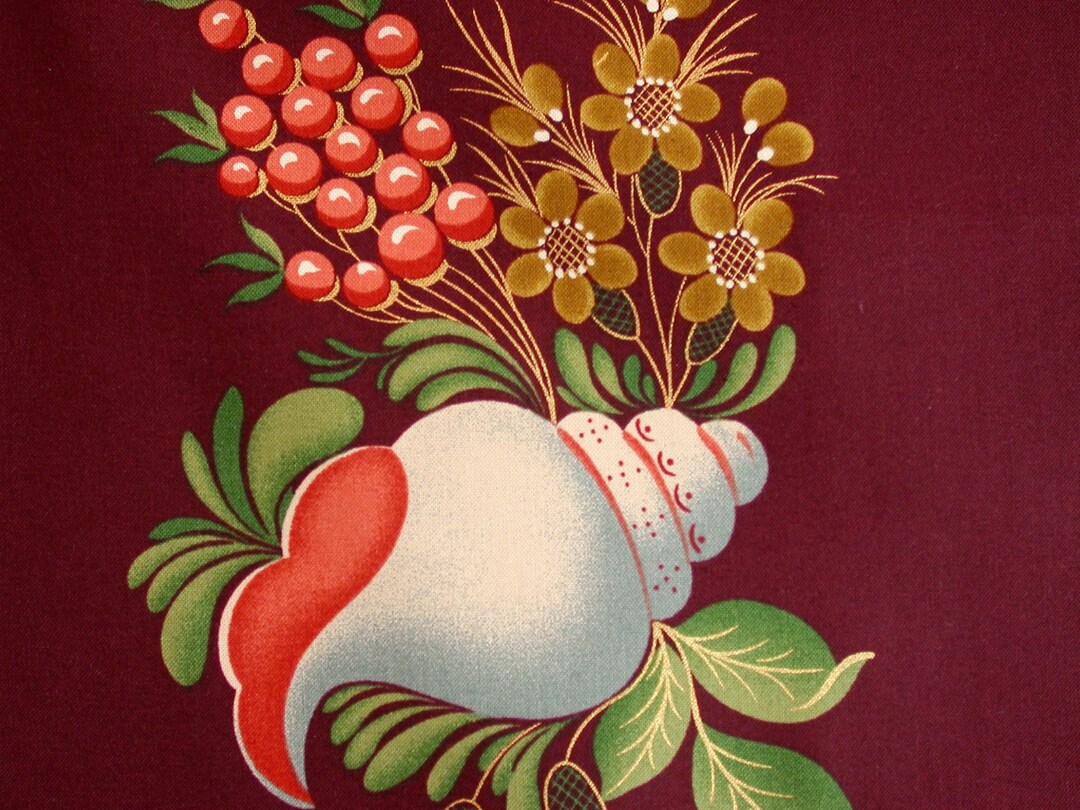 1 Yard Colonial Folk Art Museum EARLY AMERICAN TINWARE 2003 Flowers ...