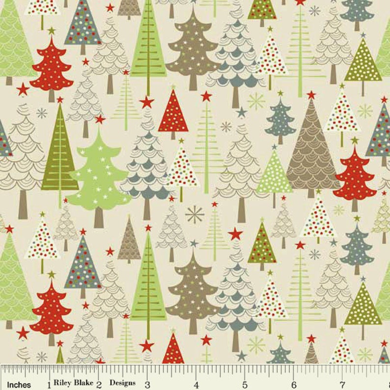 1 Fat Quarter Merry Little Christmas TREES Winter Wonderland - Etsy