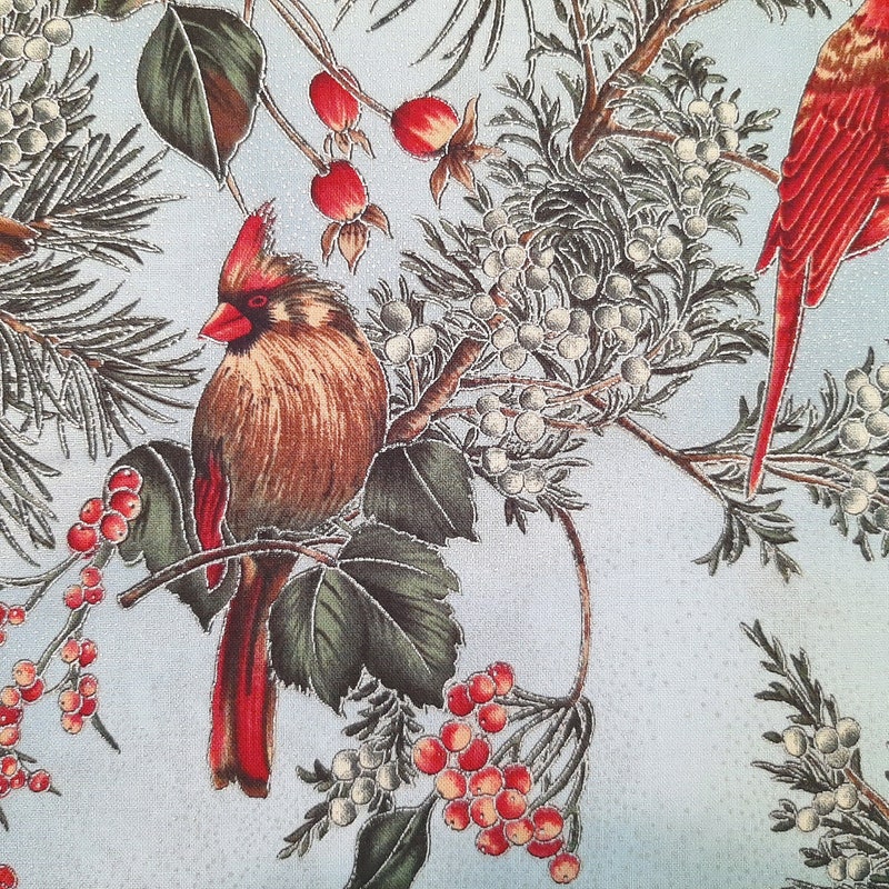 Winter Cardinals Quilt Fabric - Etsy