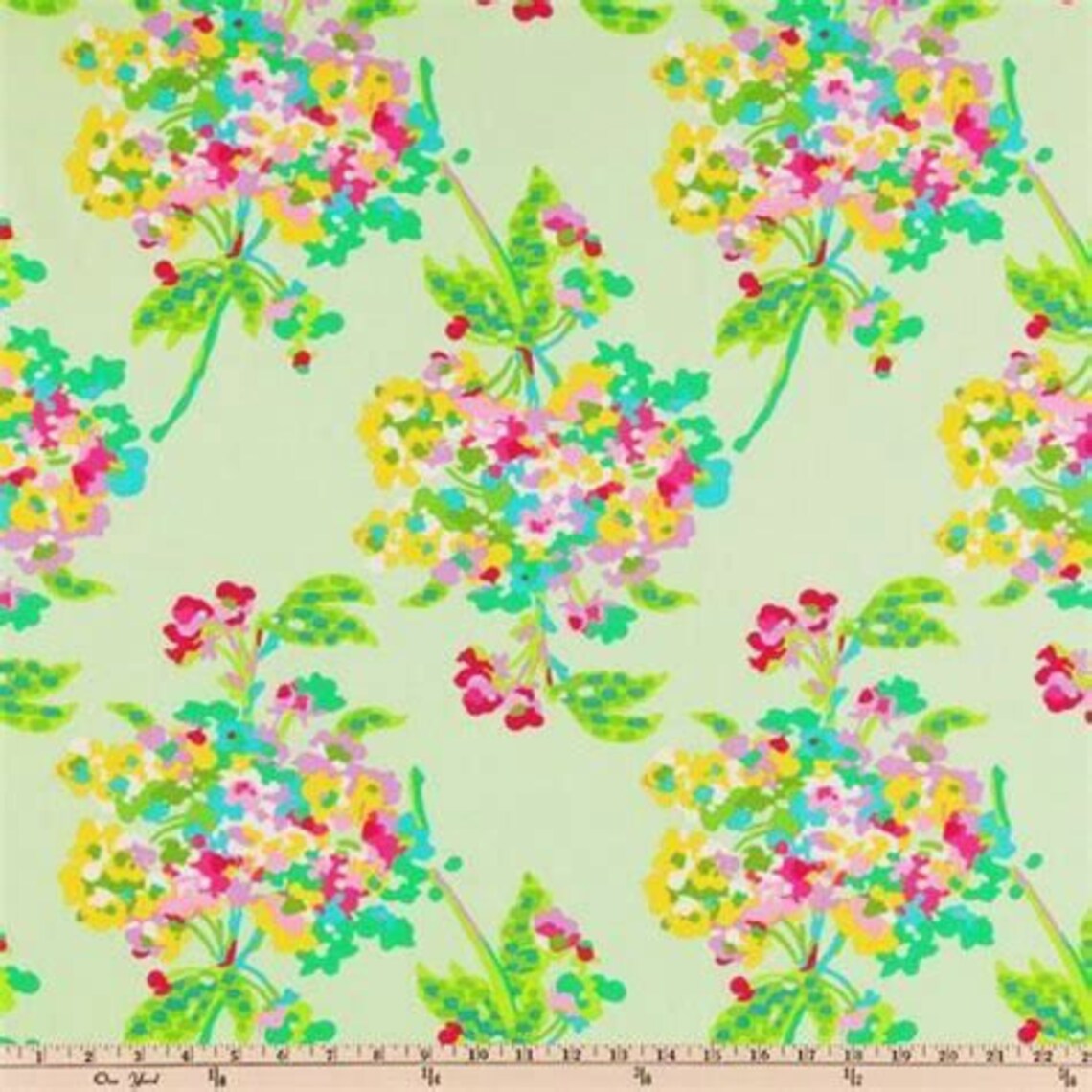 1 Yard Amy Butler LOVE WATER BOUQUET Ab51 Mint Bright Pastels Modern ...