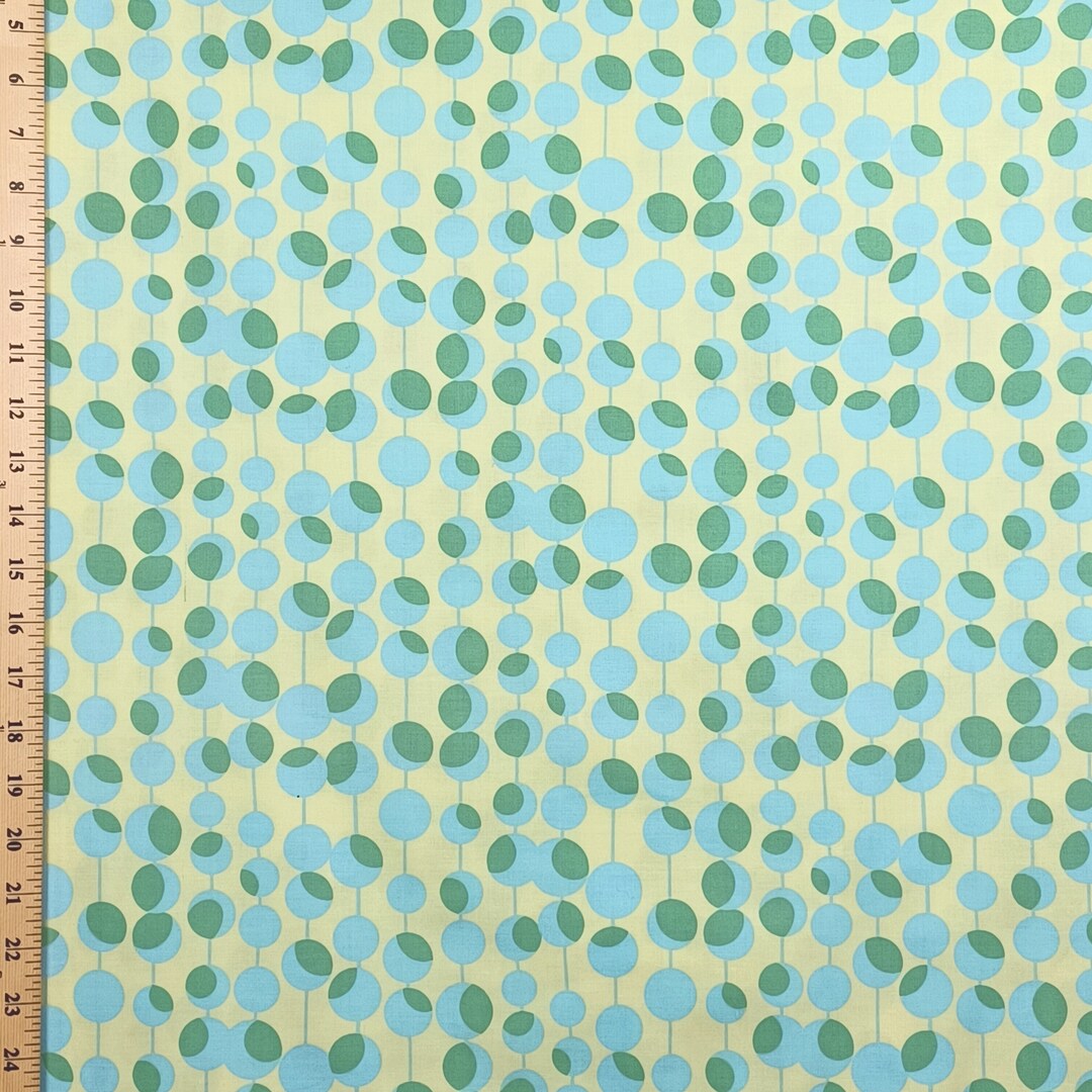 1 Yard Amy Butler MIDWEST MODERN Martini AB26 Yellow Green Blue Polka ...