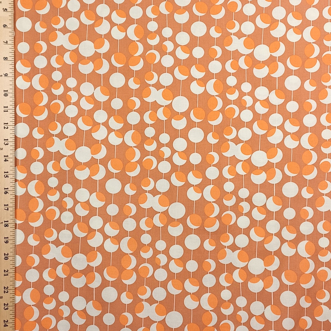 1 Yard Amy Butler MIDWEST MODERN Martini AB26 Rust Cream Orange Polka ...