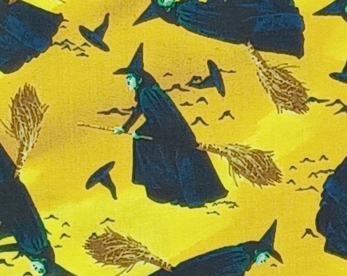1 Fat Quarter WICKED WITCH of the WEST Wizard of Oz Flying Broomstick ...
