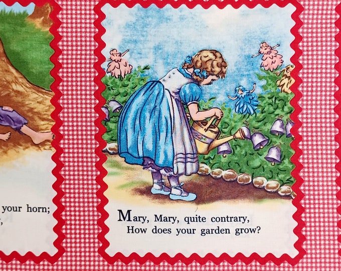24" X 44" Panel NURSERY RHYMES STORYTIME Moda 10 Large Blocks Baby ...