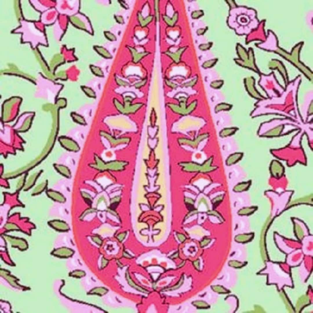 1 Yard Amy Butler LOVE CYPRESS PAISLEY Ab47 Blush Bright Pastels Modern ...