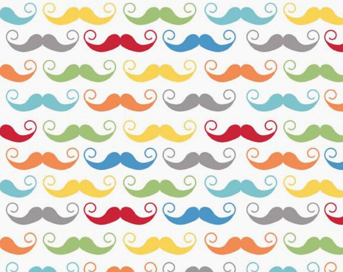 16" X 44" Remnant Piece Funky MUSTACHES Geekly Chic Multi Color C510-01 ...