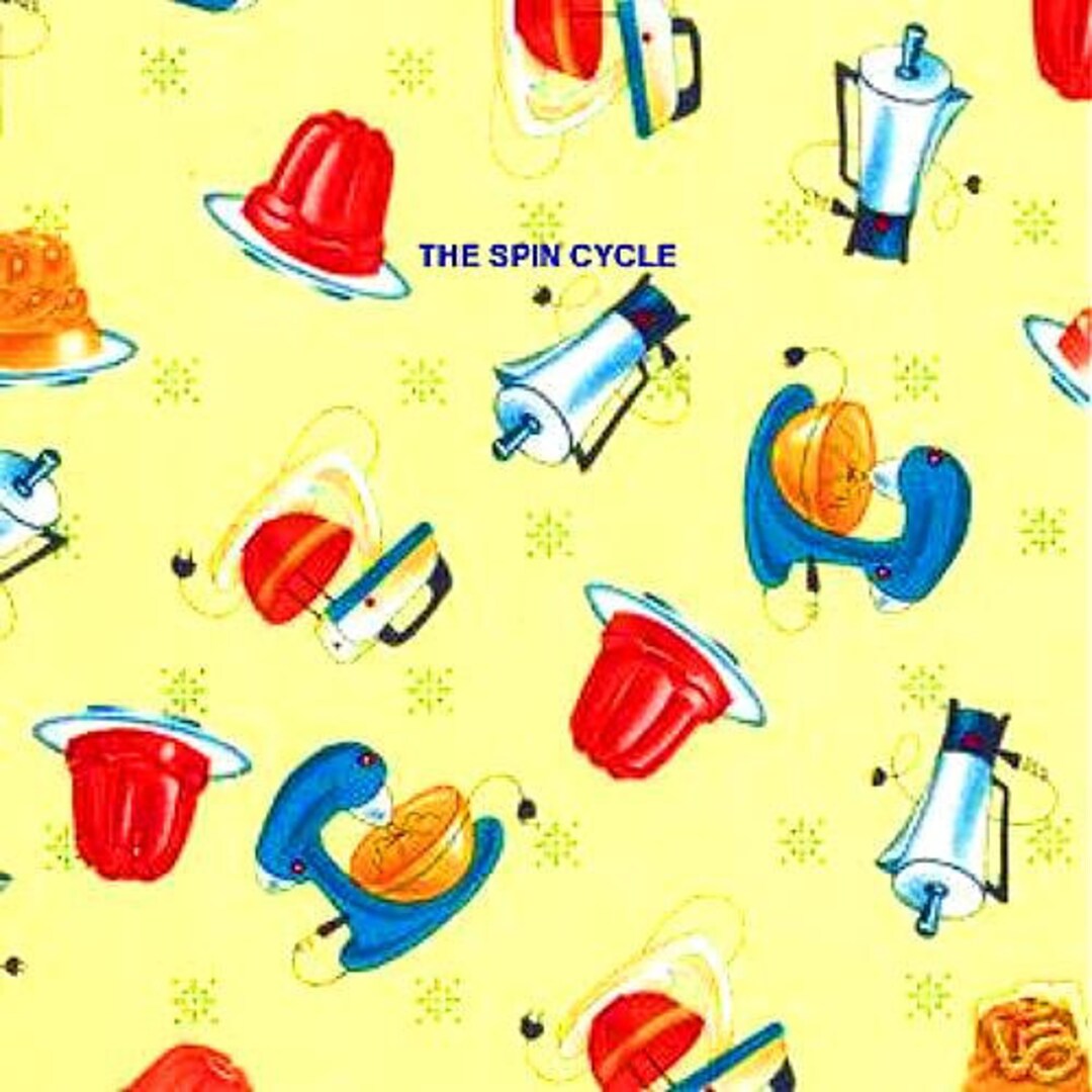 1 Fat Quarter MIX' N PERK Retro Vintage Kitchen Appliances 1950's ...