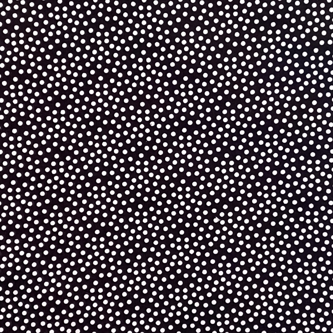 1 Yard BUBBLY POLKA DOTS Black White Grandma's Quilting Basics Retro ...