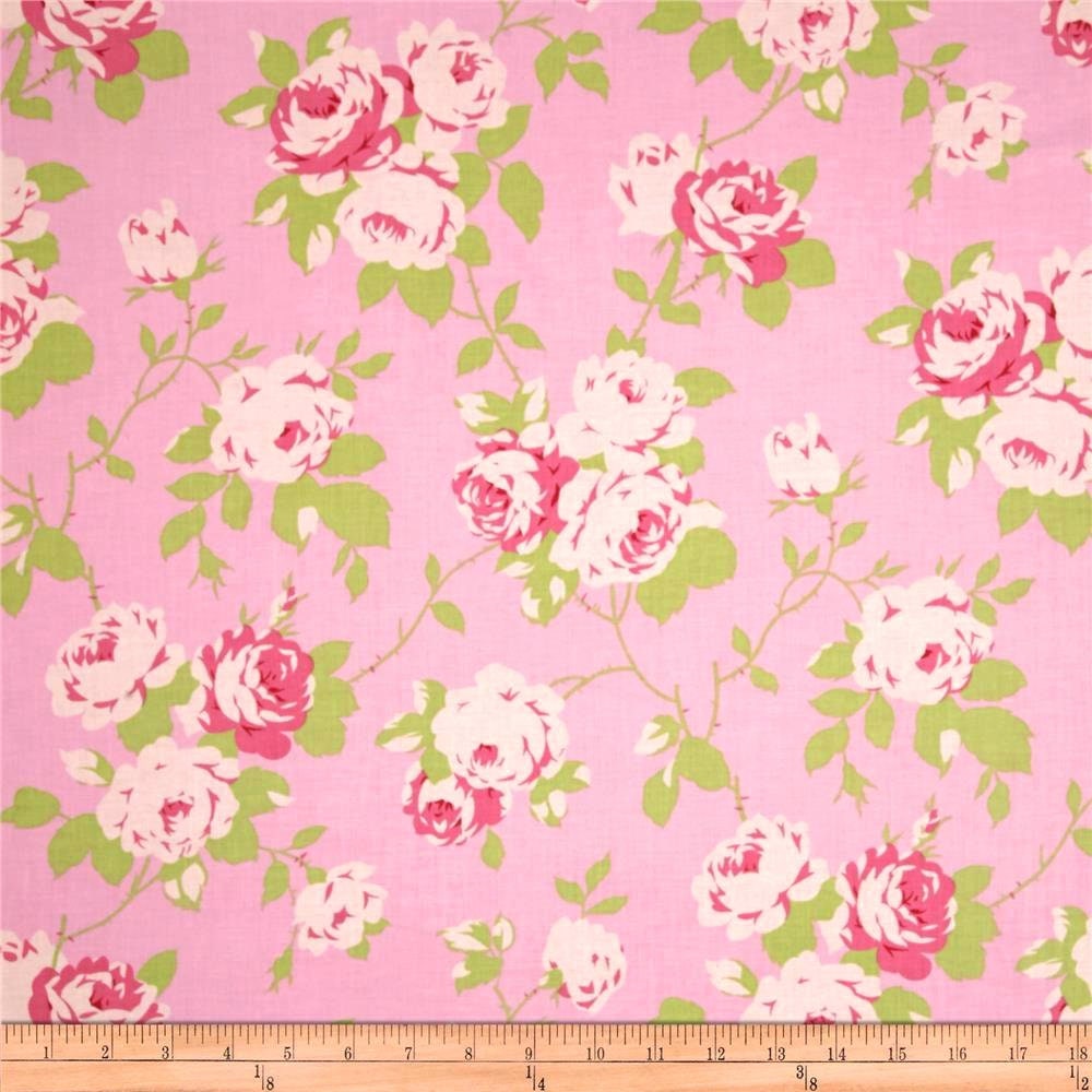1 Fat Quarter Chloe ROSE VINE Tanya Whelan Roses Toss Shabby Cottage ...