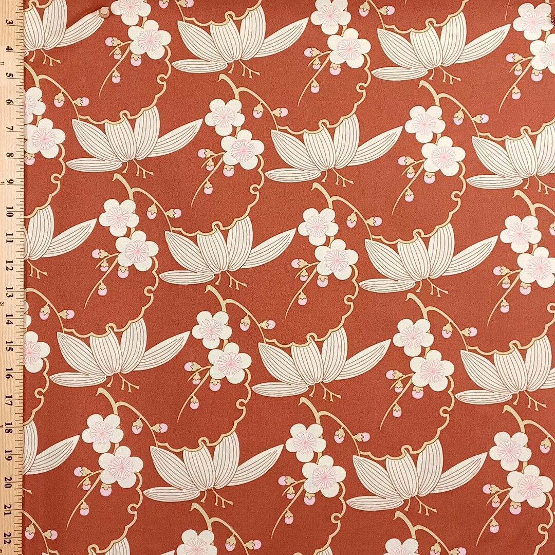 1 Yard Amy Butler MIDWEST MODERN Trailing Cherry AB28 Brown Cream Pink ...