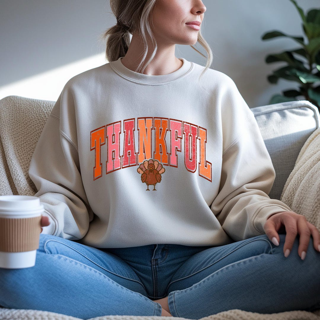 Thankful Sweatshirt&thanksgiving Sweatshirt:cute Fall Crewneck - Etsy