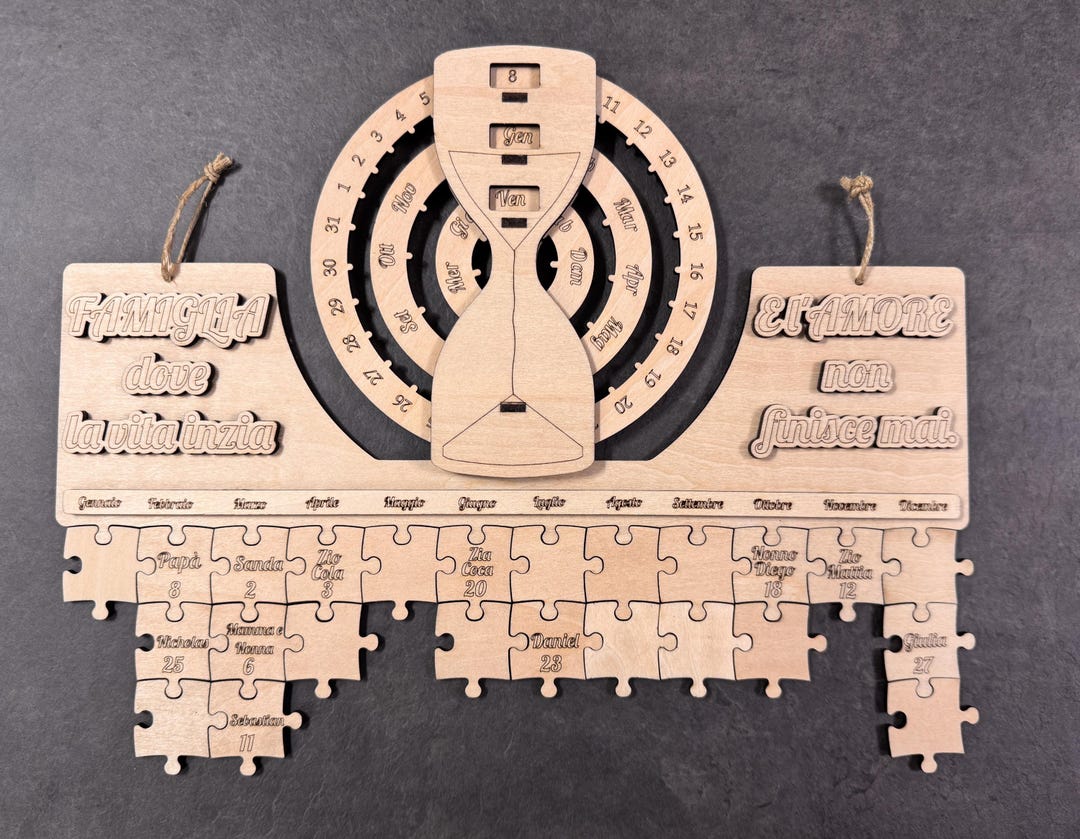 Personalized Wooden Perpetual Calendar, Engraved With Important Dates ...