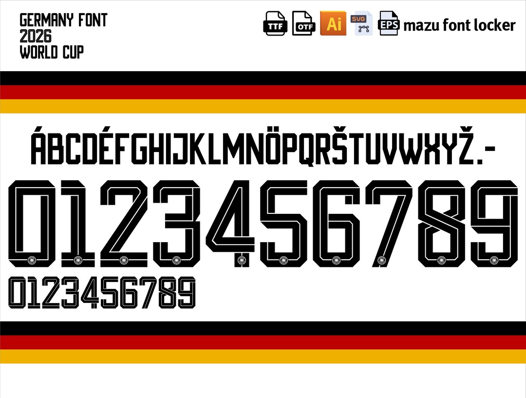 Germany WC 2026 Font – Vector Typeface (digital Download) - Etsy