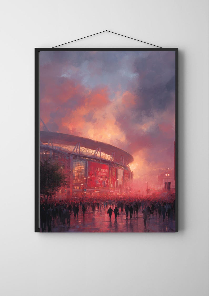 Emirates Stadium Print: Modern Arsenal Wall Art Gift for Football Fans ...