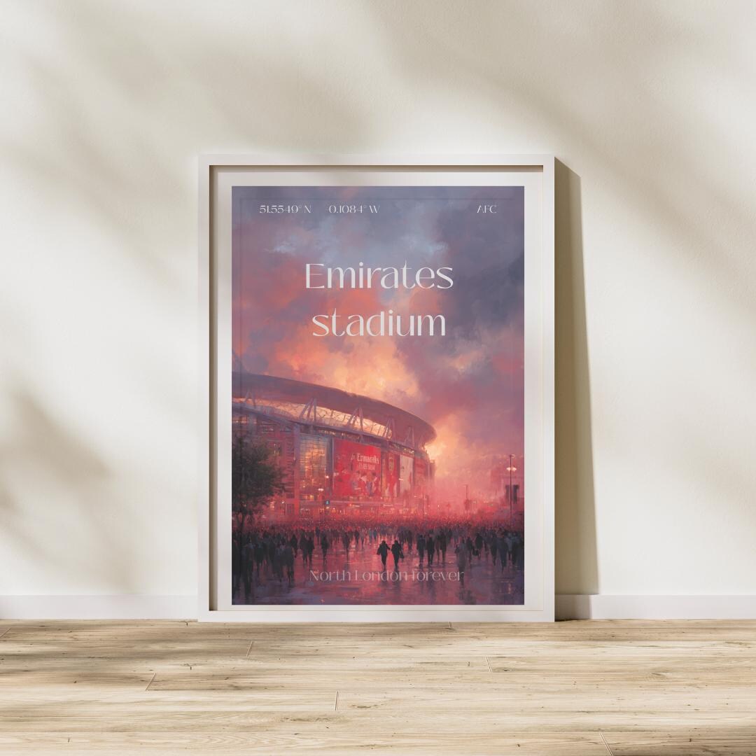 Emirates Stadium Print: Modern Arsenal Wall Art Gift for Football Fans ...